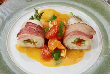 Recipe: Walleye Princesse features bacon-wrapped fillets garnished with ...
